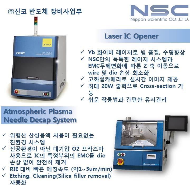 디캡 시스템 (레이저 디캡 Laser decap, 상압프라즈마 디캡 Atmospheric Plasma decap system ...