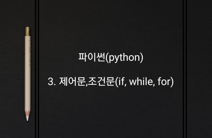 3. 파이썬 - 제어문,조건문(if, while, for) : 네이버 블로그