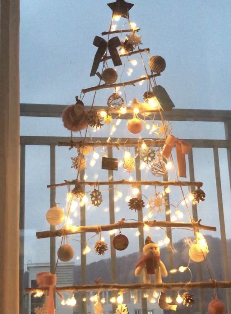 크리스마스 벽트리 장식 풀세트 꾸미기 : 네이버 블로그