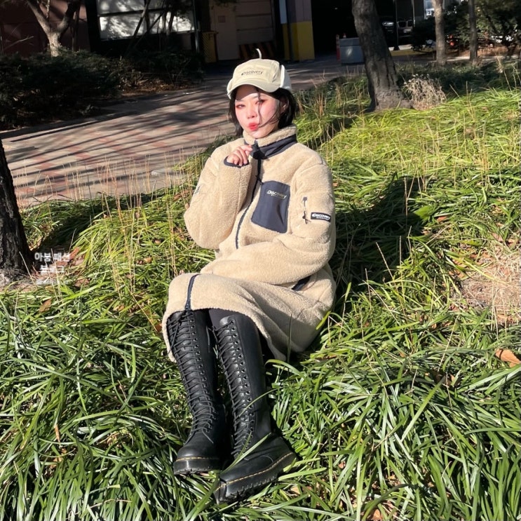 디스커버리 여성 롱후리스 코트형 군밤모자겨울 아우터 양털자켓 네이버 블로그