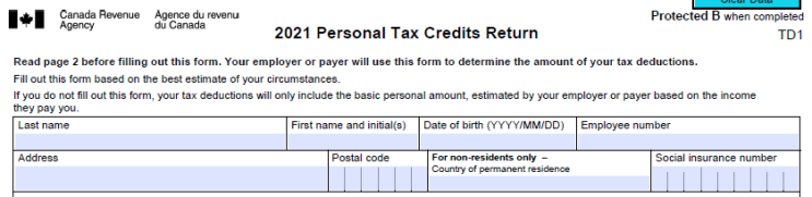[세금 이야기] 캐나다에서 일할 때 세금 신고서 TD1, TD1BC 작성법 : 네이버 블로그