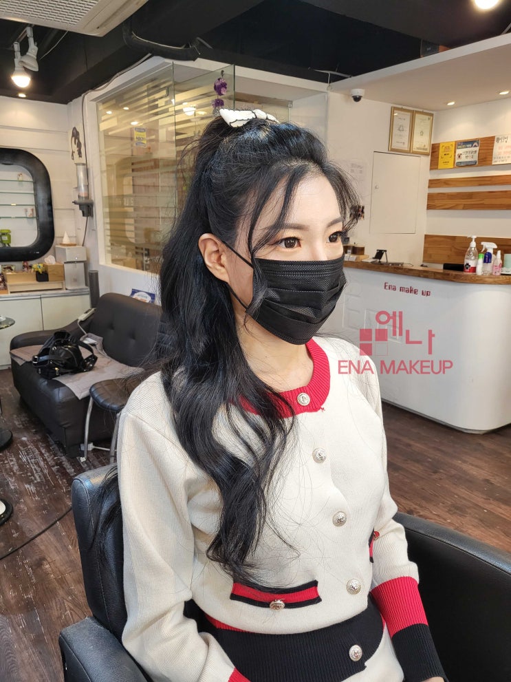하이포니테일헤어스타일부평메이크업샵부평데일리메이크업샵부평데이트메이크업포니테일반묶음헤어스타일 인천부평메이크업샵인천부평