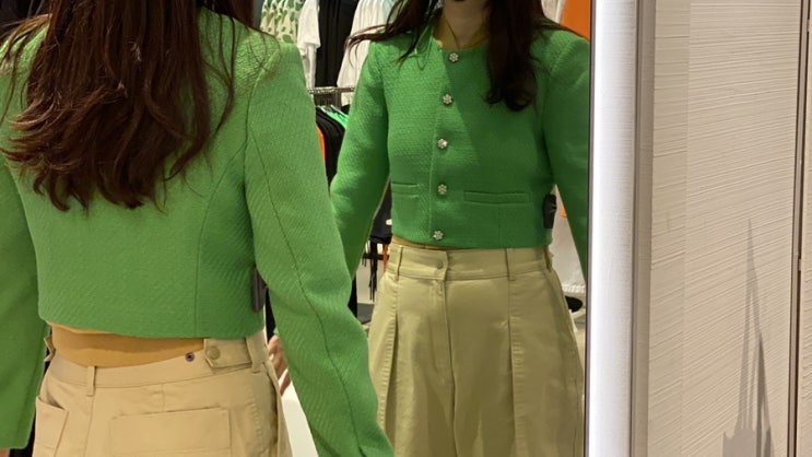 영등포 ifc몰) zara 매장에서 트위드 자켓류 입어보기 : 네이버 블로그