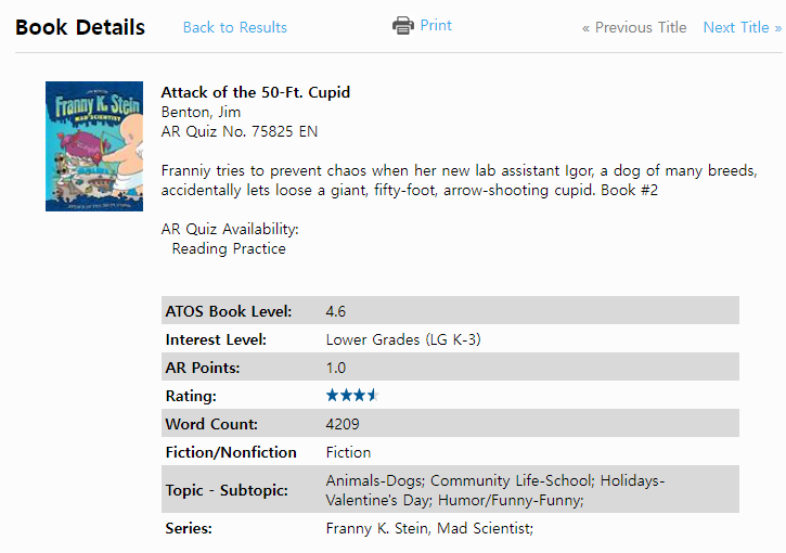 [원서] Jim Benton-Franny K. Stein, Mad Scientist #2: Attack of the 50-FT ...