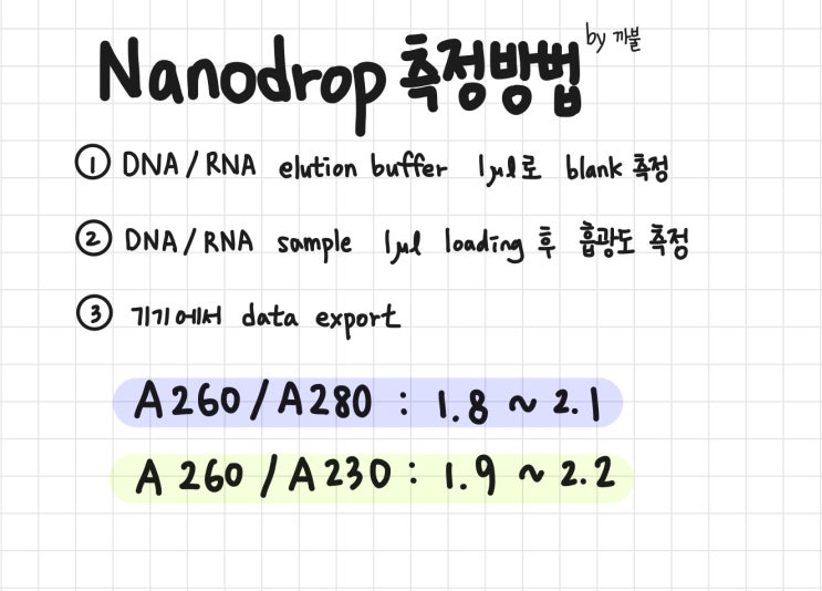 [까불 실험노트] #1-2 RNA 정량 / RNA, DNA purity (순도) 측정 / Nanodrop 측정 / RNA ...