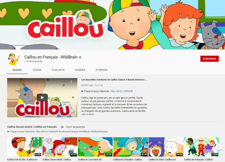 Caillou 까이유! 프랑스어 유튜브 애니메이션으로 불어 공부하기 : 네이버 블로그