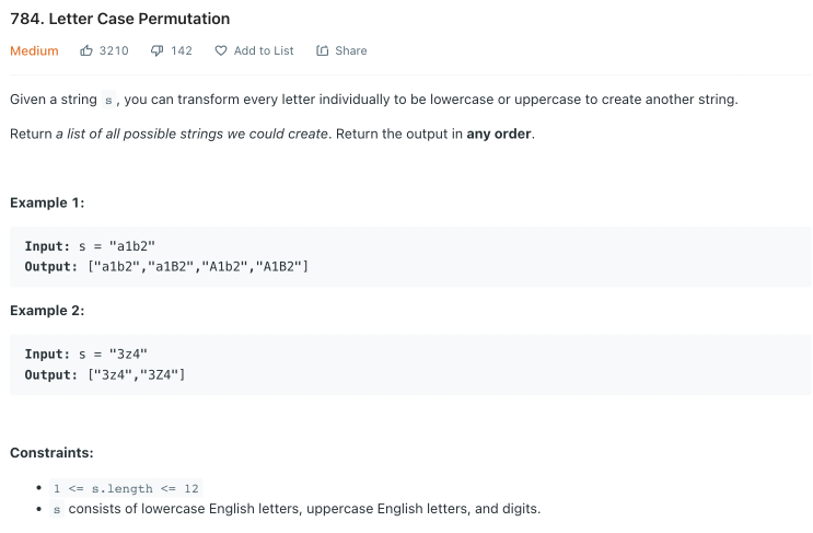 [LeetCode] 784. Letter Case Permutation (JavaScript) : 네이버 블로그