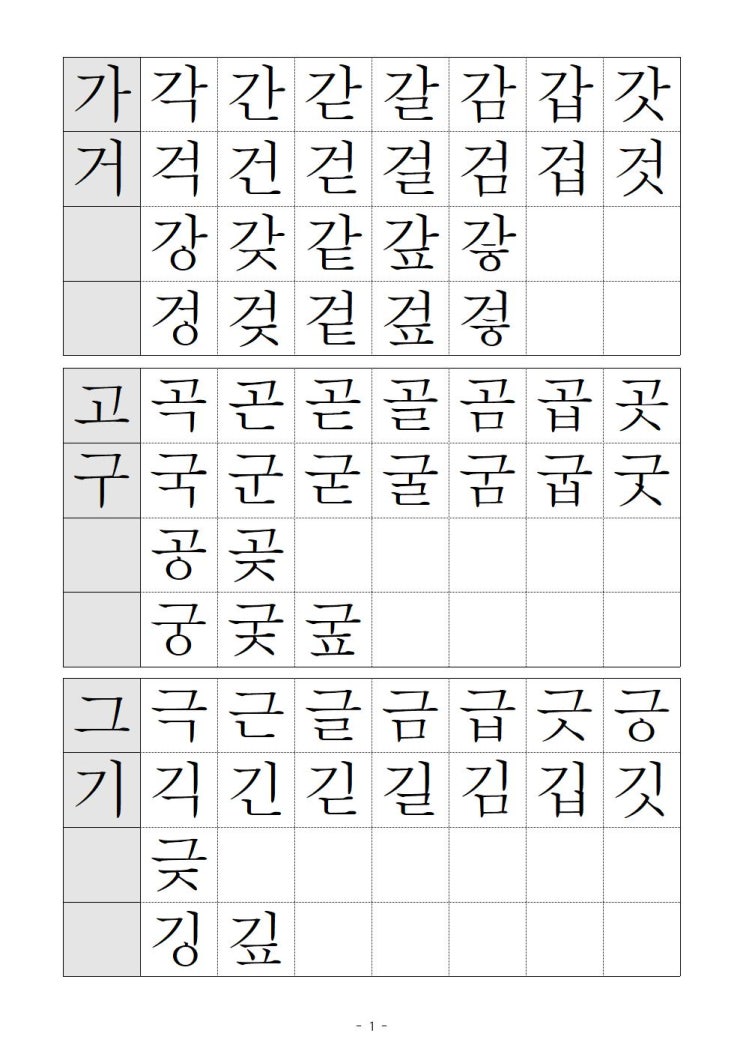 한글지도 자음모음연습2 : 네이버 블로그
