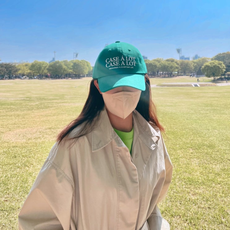 얼굴이 작아보이는 여자볼캡 케이스어랏 슬로건 로고 볼캡 그린 착용후기🍀 네이버 블로그