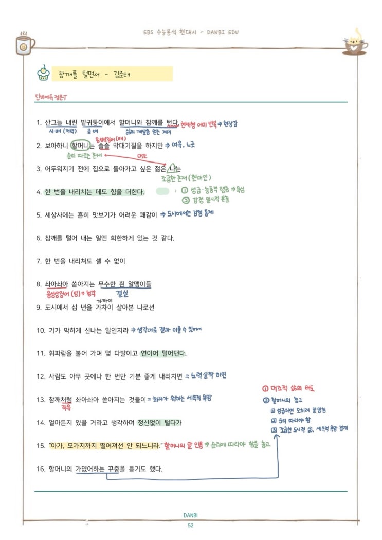 단비국어학원 고3 Ebs 2023 수능특강 문학 현대시 참깨를 털면서 김준태 해설 해석 지문분석 네이버 블로그