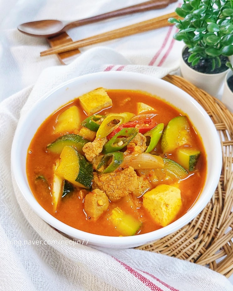 호박고추장찌개 돼지고기호박찌개 쥬키니호박요리 얼큰한 찌개 네이버 블로그