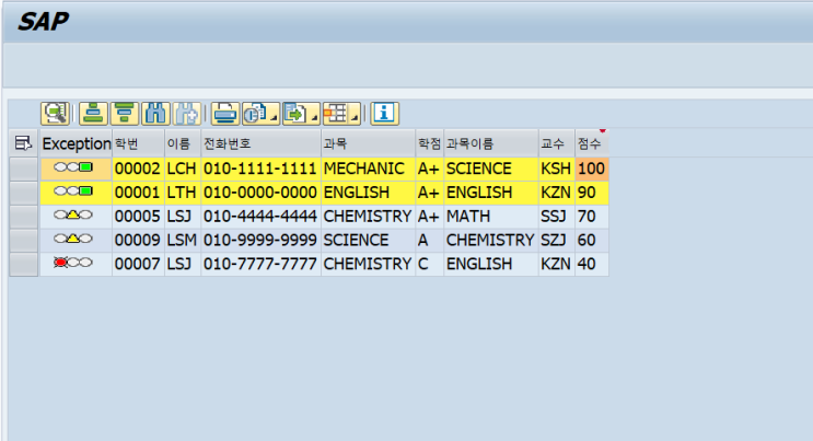 ALV Row, Cell 색 넣기, FieldCatalog, 버튼 비활성화 : 네이버 블로그