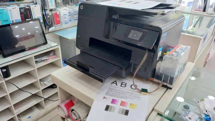 휴대폰매장 프린터 복합기 Hp8640 헤드가 문제가 생겼어요 울산 남외동 휴대폰 할인매장에 사용 중인 무한프린트기