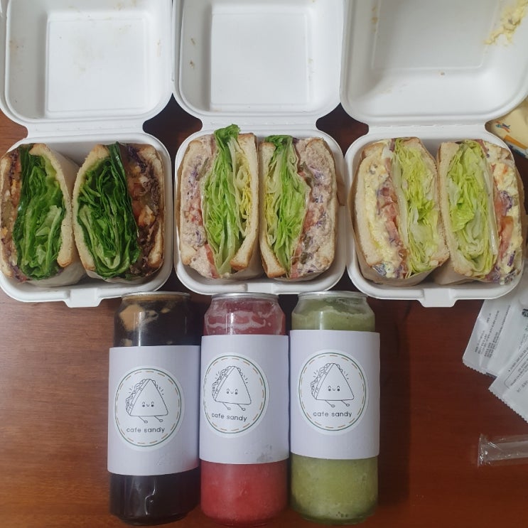 ️부천 샌드위치 샐러드 배달 맛집 배달의민족요기요 주문 넉넉한양 존맛 👍🏻 카페샌디 네이버 블로그