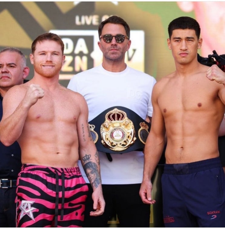 2022.5.7. 미국 라스베가스 벌어지는 wba wbc wbo ibf wba 라이트헤비급 챔피언 사울 알바레즈 vs 드미트리 ...