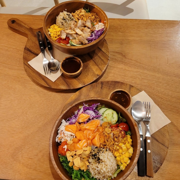 [역북동맛집] 풀오브 fullof 다이어트 포케 샐러드까페 맛 후기 배달 포장 가능(클래식연어포케, 닭다리살포케,오리훈제 ...