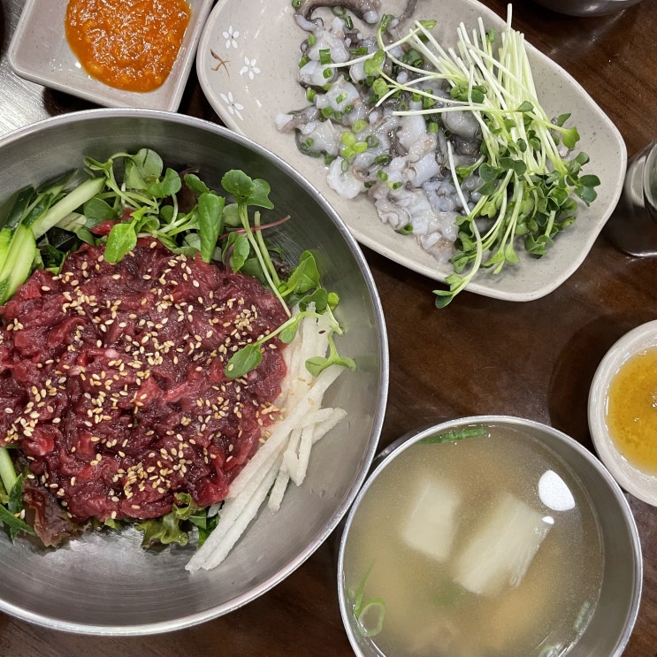 종로 광장시장 육회와 탕탕이맛집 미쉐린 부촌육회 본점 네이버 블로그