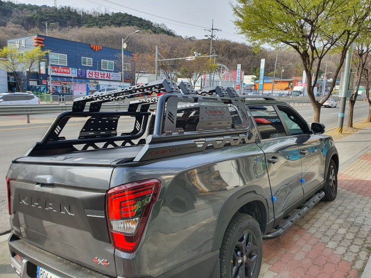 쌍용 렉스턴스포츠 칸 픽업트럭 오브로모터스 칸 전용 롤바 K 2 스포츠 랙 시공 네이버 블로그