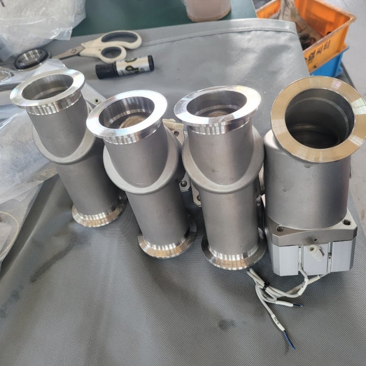 XYA-50 SMC 진공밸브 SUS 인라인 스텐밸브 NW50(KF50) 단동 밸로우즈씰 고진공 밸브 XYA-50 M9PA ...