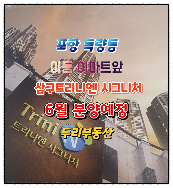 포항 삼구트리니엔 시그니처 6월 곧 분양 예정~ 네이버 블로그