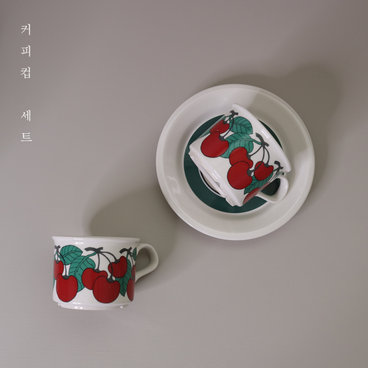 [6차 품절] 빈티지 찻잔세트 l 아라비아핀란드 키르시카 커피잔 세트 arabia finland kirsikka coffee ...