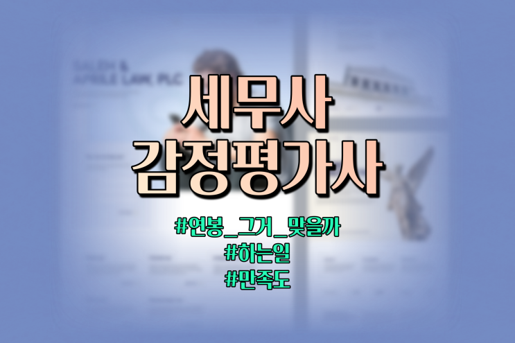 전문직 종류 세무사 감정평가사 연봉 떠돌던 자료 그거 맞을까 네이버 블로그
