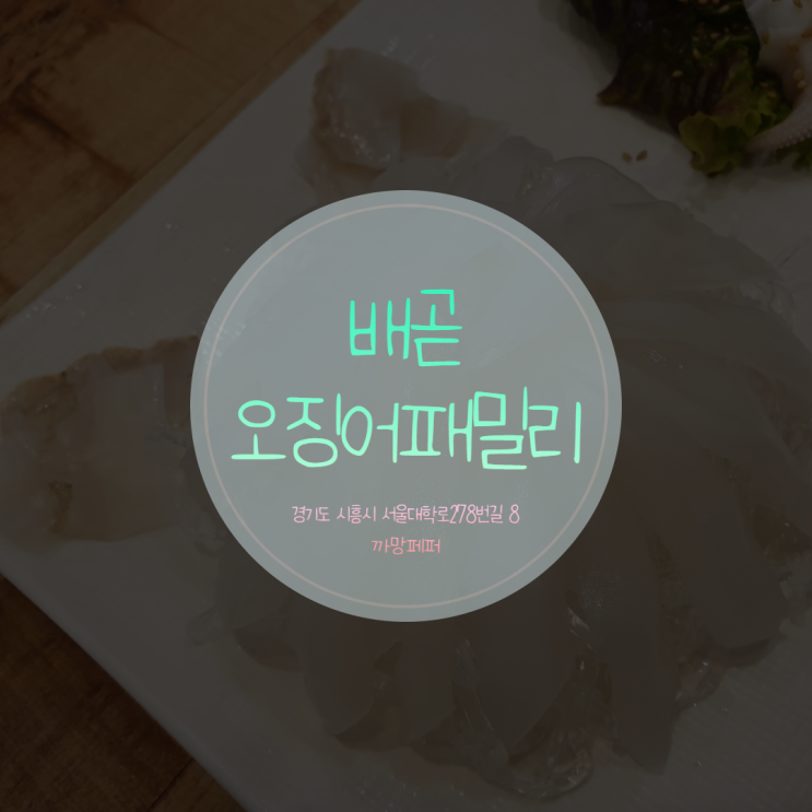 배곧 갑오징어 회 해산물 맛집 오징어패밀리 방문 후기 네이버 블로그