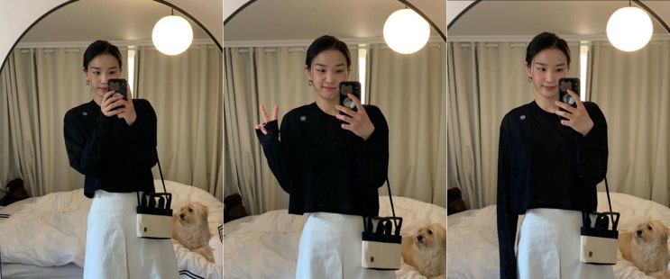 장희령 인스타그램 사복패션 크로스 숄더백 가방 코디 드파운드 미니 핸드백 네이버 블로그