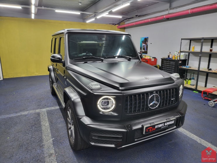 카리스마 올블랙 부산랩핑 전문샵 현스게러지 벤츠 G63 Amg 지바겐 사틴블랙 전체랩핑 시공 소개 네이버 블로그
