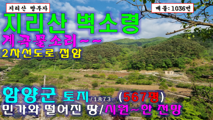 지리산 벽소령 아래 계곡 물소리 들리는 함양 토지 매매2차선도로보다 올라앉은 함양 땅매매함양부동산마천면부동산 네이버 블로그