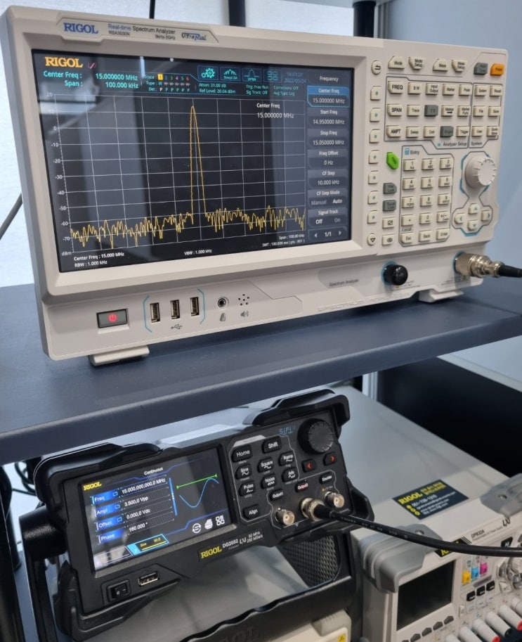 [RIGOL] 리골 스펙트럼 분석기(Spectrum Analyzer) 사용법 1 - 주파수 대역폭(RBW)&스팬(SPAN) 세팅 ...