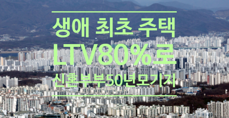 생애 최초 주택 LTV80%로...신혼부부 50년 모기지 도입도 : 네이버 블로그