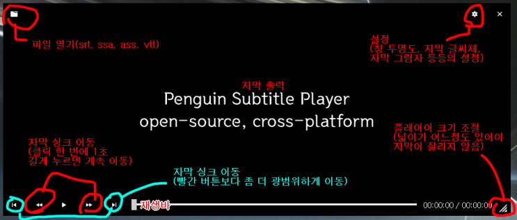 자막만 재생할 수 있는 프로그램, 펭귄서브타이틀플레이어 사용 방법(Penguinsubtitleplayer) : 네이버 블로그