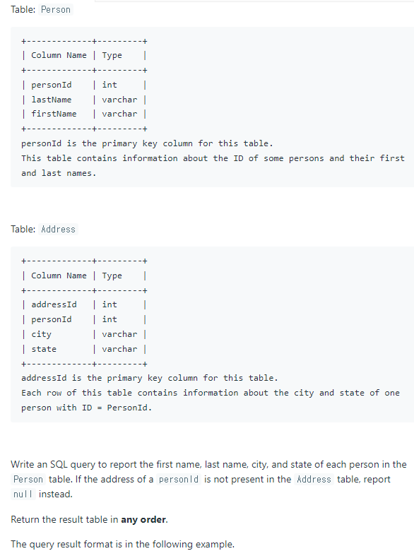 SQL 문제 5 - Combine Two Tables LeetCode 175 : 네이버 블로그