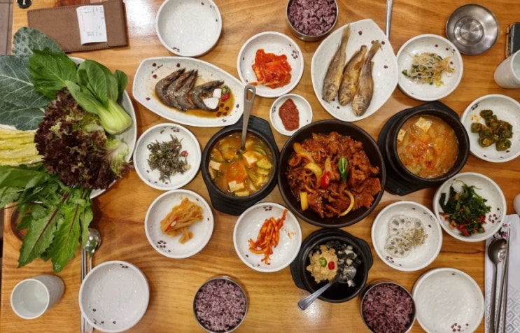 잠실 롯데백화점 맛집 매화쌈밥 내돈내산후기 무한리필 제육 간장새우 우렁쌈장 쌈야채♡ 네이버 블로그