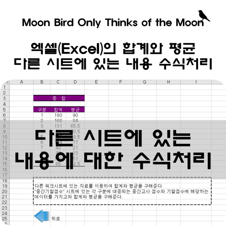 7강 엑셀excel의 합계와 평균 문제를 통한 연강 3 다른 시트에 있는 내용에 대한 수식처리 네이버 블로그