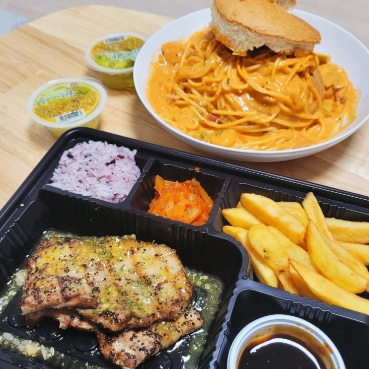 라라코스트 포장 배달 메뉴 추천로제빠네파스타와 삼겹살스테이크전주전북도청점 찐맛집 네이버 블로그