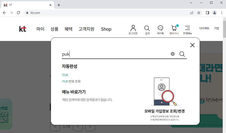 KT 유심 핀(USIM PIN) 비밀번호 해제 PUK 코드 조회 (신용카드 본인인증) : 네이버 블로그