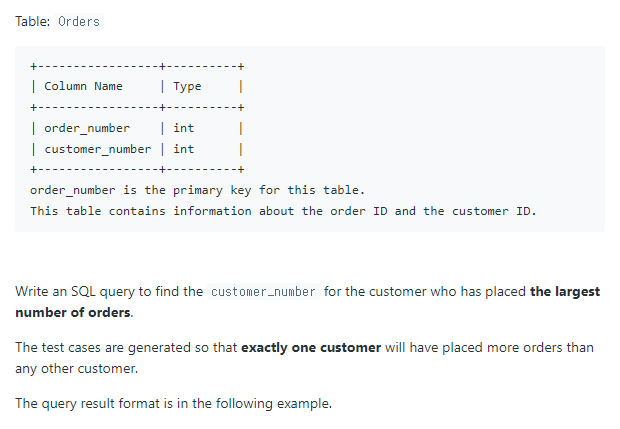 Sql 문제 25 Customer Placing The Largest Number Of Orders Leetcode 586 네이버 블로그