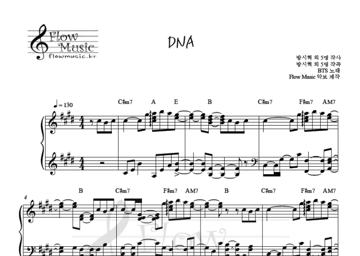 방탄소년단 - DNA 피아노악보 : 네이버 블로그