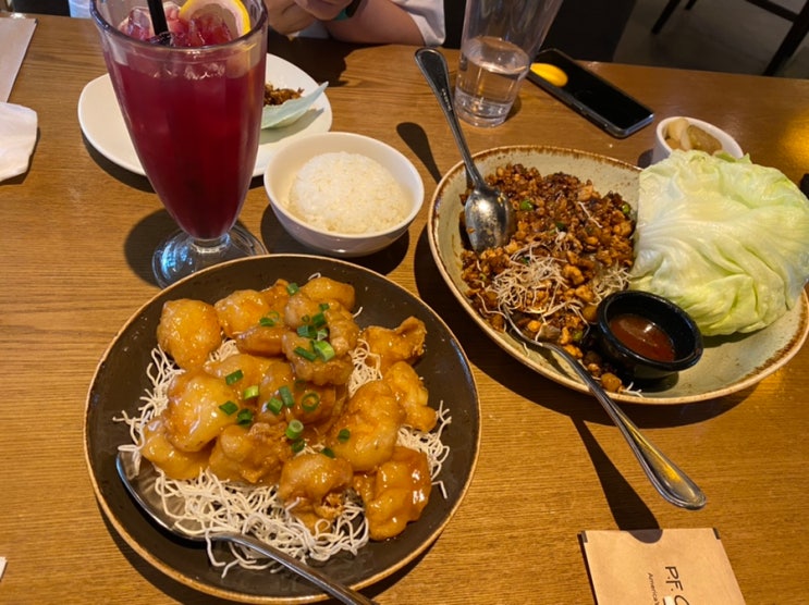 잠실맛집 피에프창 롯데월드몰점 미국식 중식요리 창스치킨레터스랩 크리스피허니쉬림프 네이버 블로그