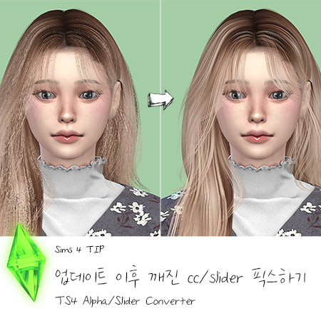 [심즈 4 TIP] 업데이트 이후 깨진 헤어/스킨 픽스 (TS4 Alpha/Slider Converter) : 네이버 블로그