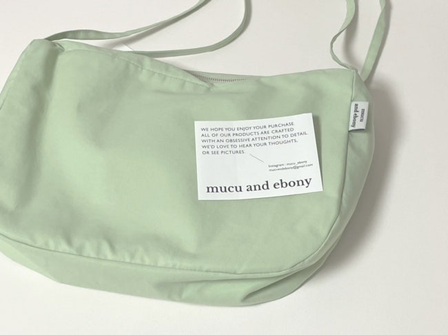 [무쿠앤에보니]mucu and ebony, mellow shoulder bag, 멜로우 숄더백 그린민트, 가볍고 수납력 좋은 ...