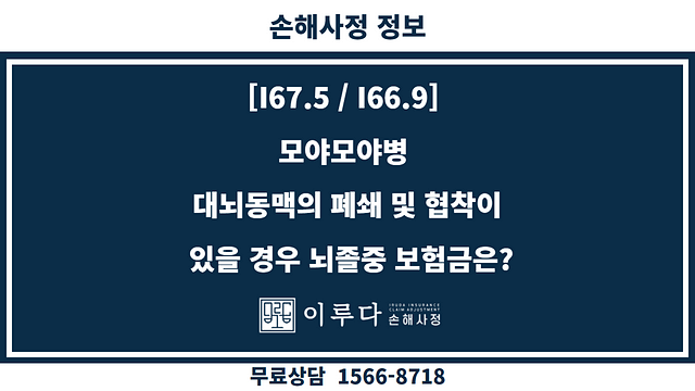 [I67.5 / I66.9] 모야모야병 대뇌동맥의 폐쇄 및 협착이 있을경우 뇌졸중 보험금은? : 네이버 블로그