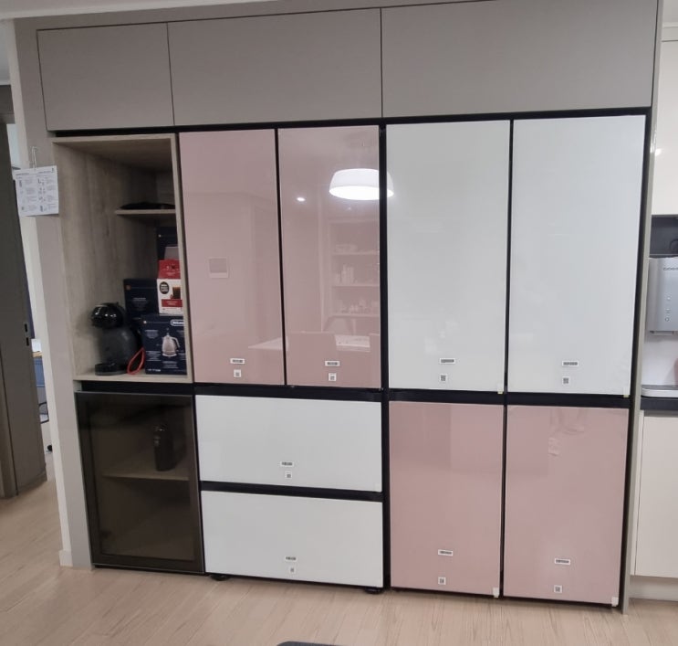 오산 서동탄역더샵파크시티 냉장고장 리폼삼성 비스포크 냉장고작은 홈바 만들기상부장 보강작업시스템장드레스룸 일부 철거하여
