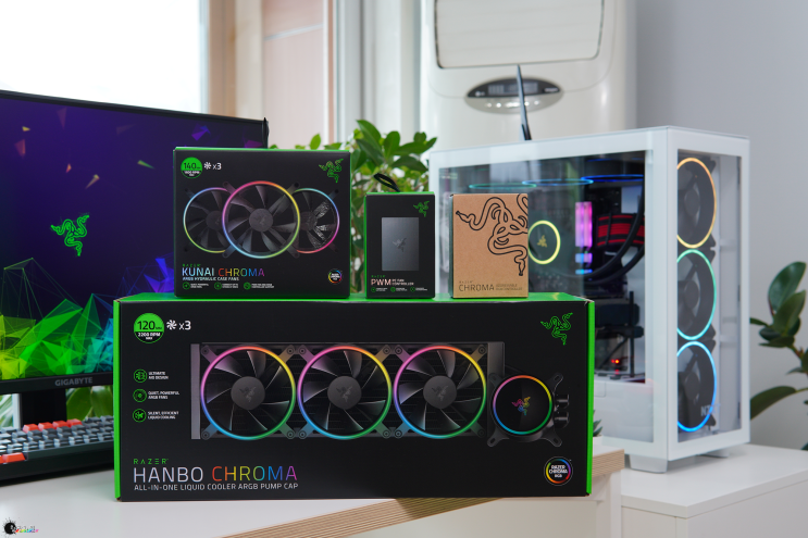 Razer PC 컴포넌트 4종 (HANBO Chroma+KUNAI Chroma+Fan Controller+RGB ...