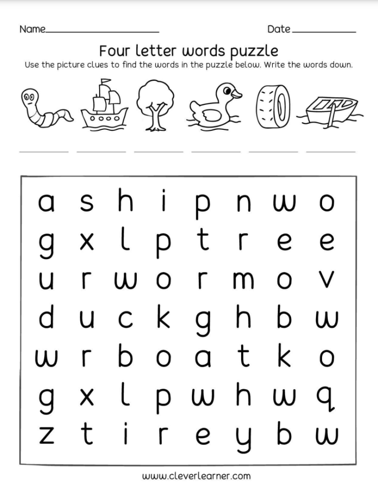 [엄마표영어] 영어단어 찾기 게임_ 영단어 퀴즈_ Four letter word picture puzzle preschool ...