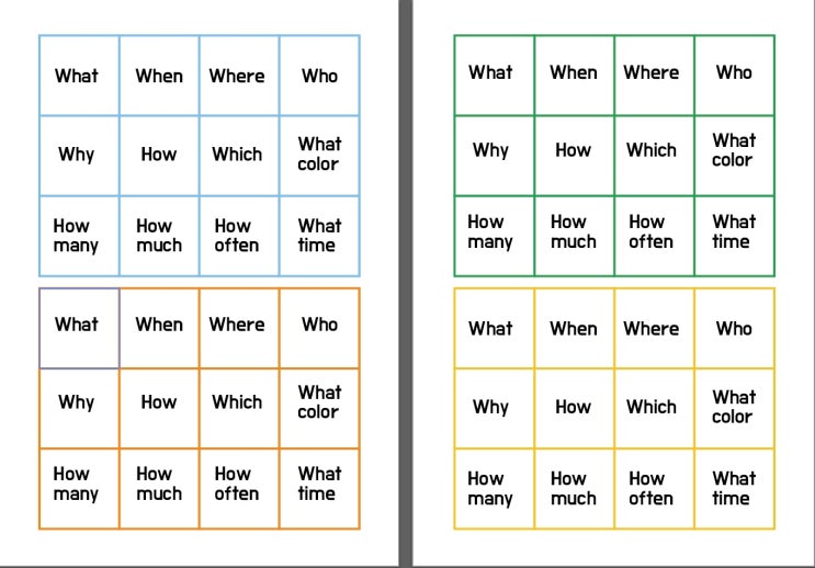Wh- question card game : 네이버 블로그
