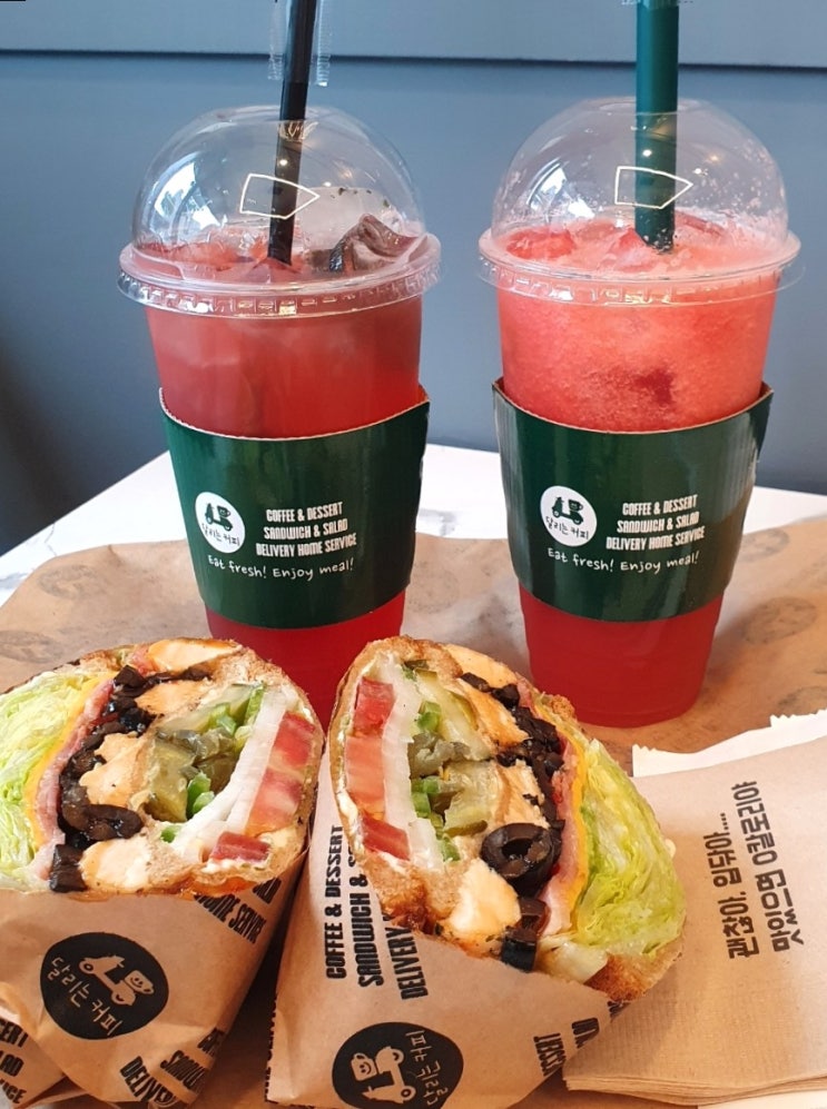 평택 포승 샌드위치 맛집 터질듯한 비주얼에 싱싱함 가득 달리는커피 평택포승점 네이버 블로그