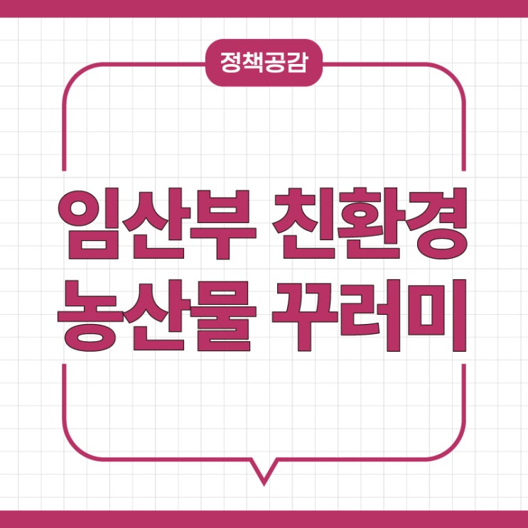 임산부 친환경농산물 꾸러미 지원사업으로 엄마와 아기 위한 국산 건강 먹거리 저렴하게 구입하고 배달까지 한 번에